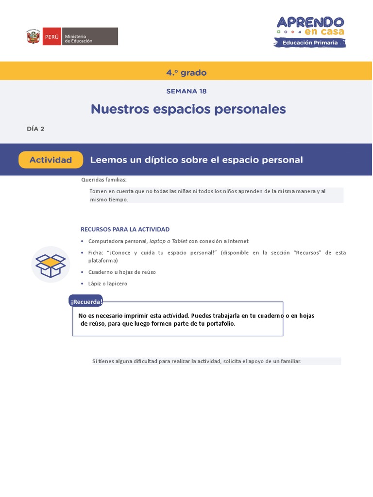 Nuestro Espacio Personal | PDF | Aprendizaje | Cognición