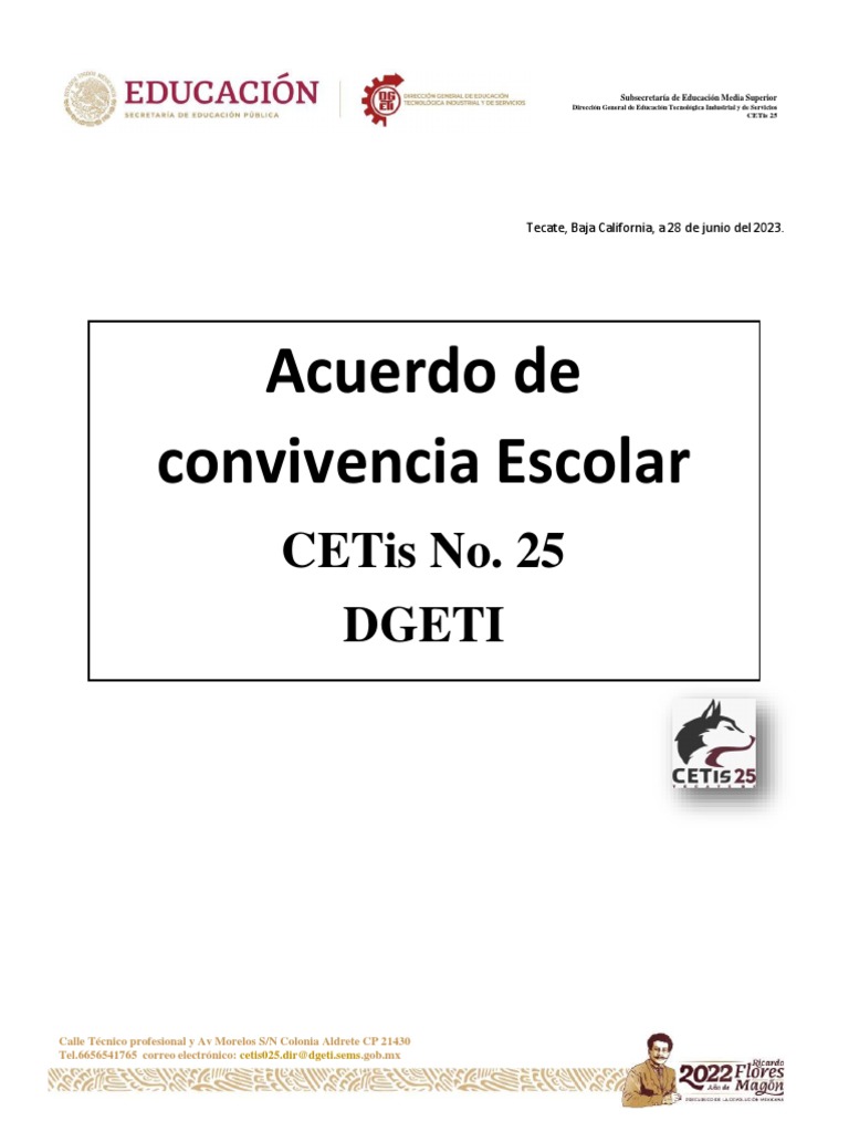Acuerdo de Convivencia CETis 25 | PDF | Democracia | Ideologías políticas