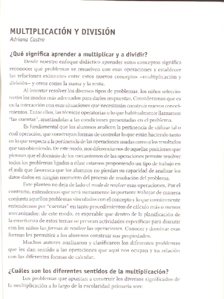 Multiplicación y División | PDF