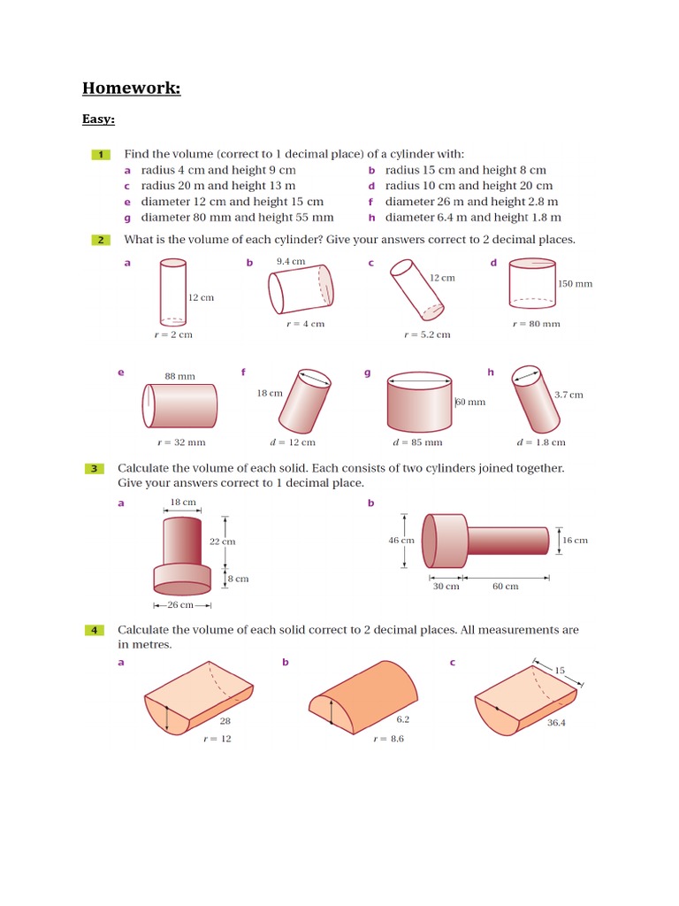 Circles and Cylinders Part 3HW | PDF
