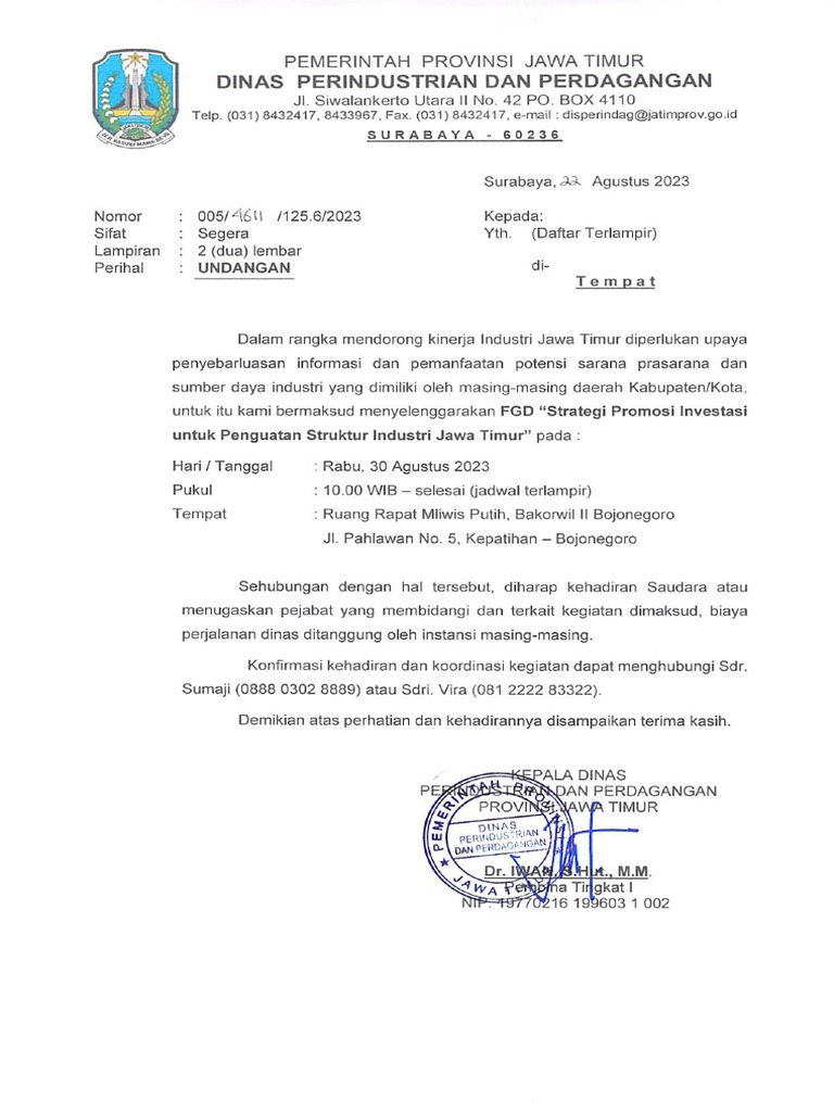 Undangan FGD Bakorwil II Bojonegoro Daftar Terlampir WEu4CwZJMT0kjhJEBTrGCzOZDedvrWTkbwxwbUpI | PDF