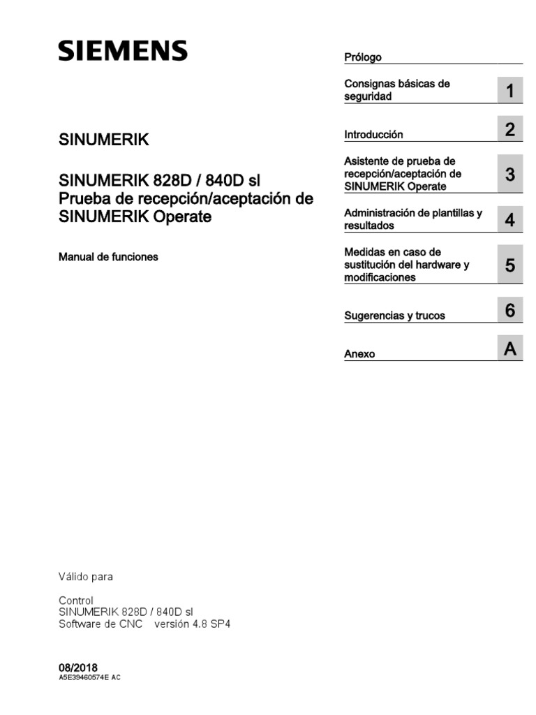 840Dsl 828D ATW FCT Man 0818 es-ES | PDF | Descarga electrostática | Software