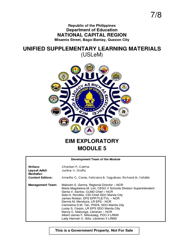 USLEM EIM Explore Module5 | PDF | Quantity | Physical Quantities