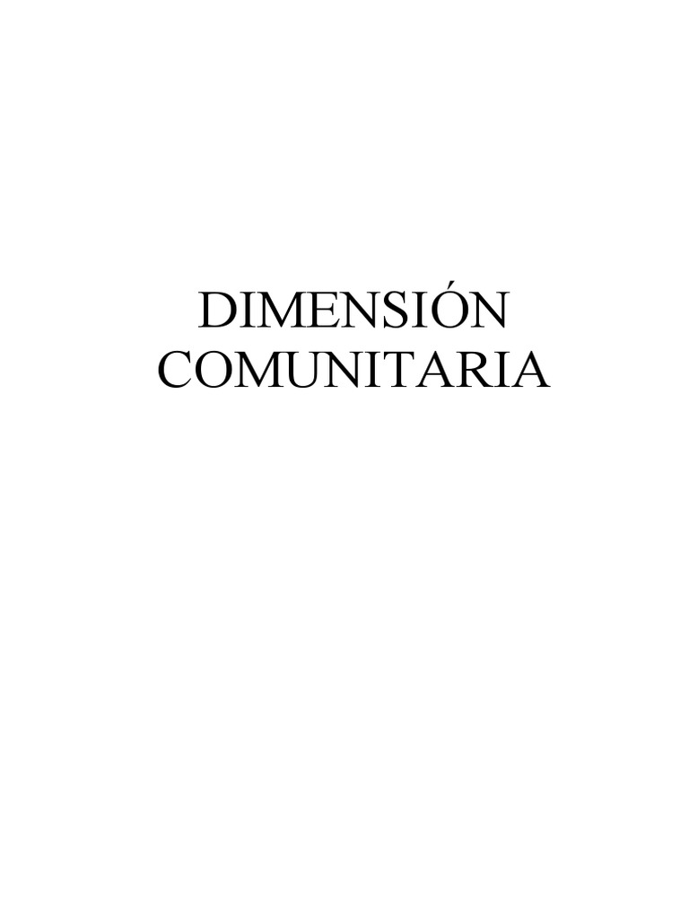 Dimensión Comunitaria | PDF | Entorno natural