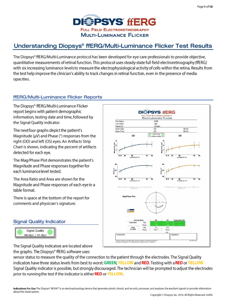 Understanding Diopsys ffERG Multi-Luminance Flicker Reports | PDF