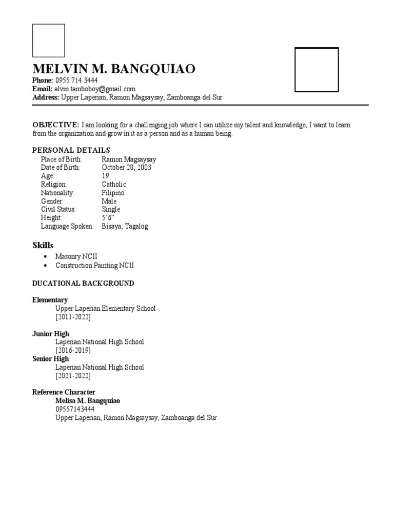 RESUME Melvin | PDF