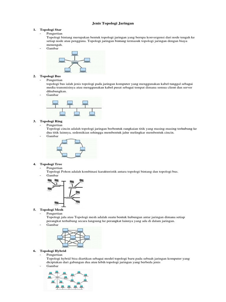 Jenis Topologi Jaringan PRINT | PDF