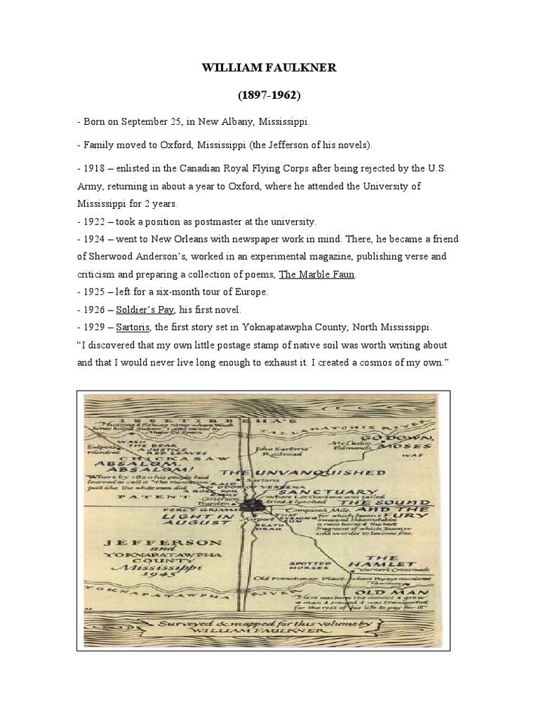 WILLIAM FAULKNER - Biography | PDF