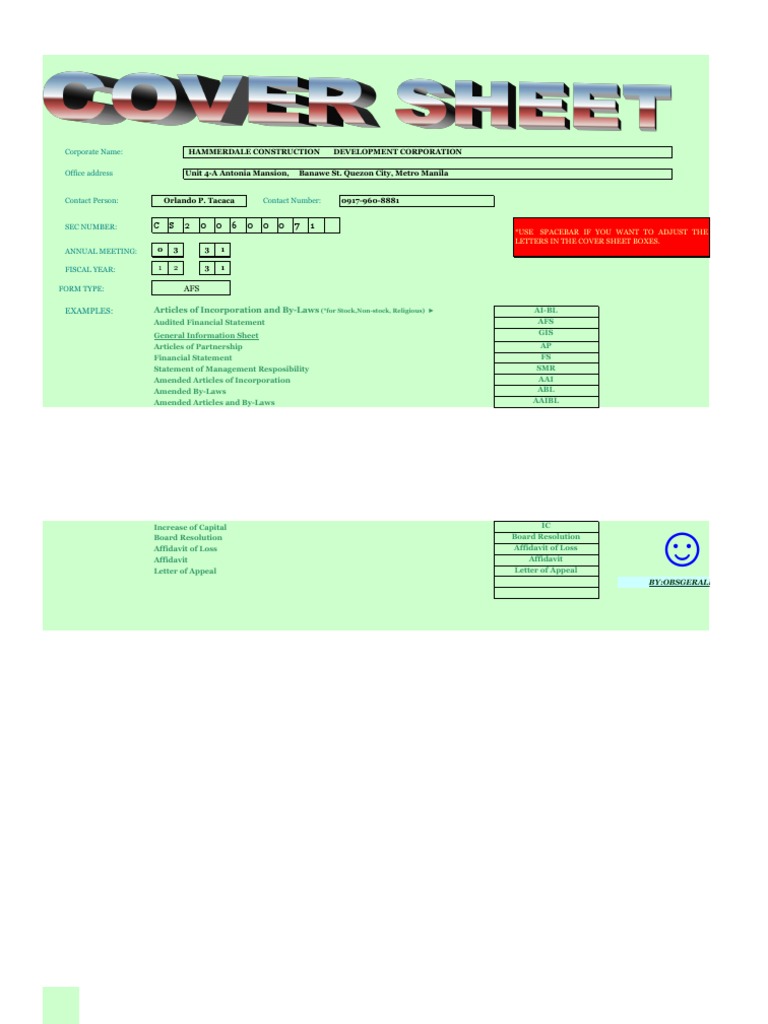 Cover Sheet - Automatic | PDF