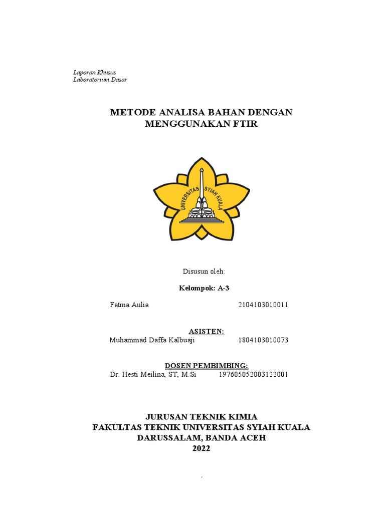Lapsus Ftir - Syawla Geubrina Machmud | PDF