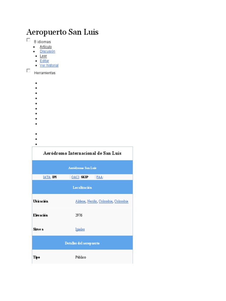 Aeropuerto de San Luis | PDF