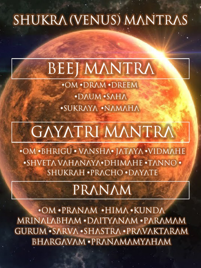 Shukra (Venus) Mantras Pronounced | PDF