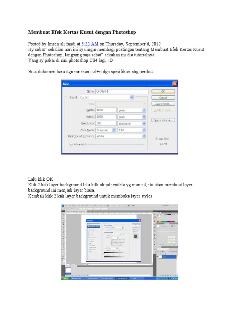 Membuat Efek Kertas Kusut Dengan Photoshop Eeeeeeeeeee | PDF