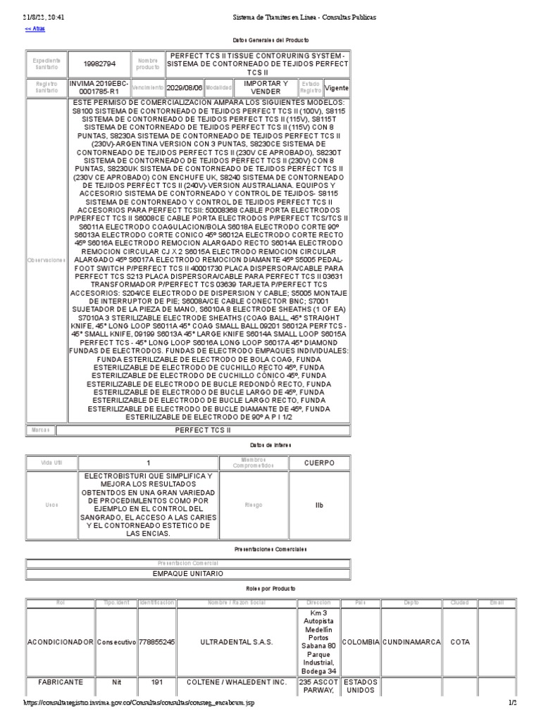 Invima Electrobisturi Coltene | PDF