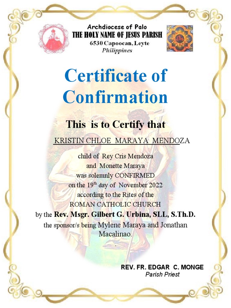 Certificate of Confirmation 2022 | PDF