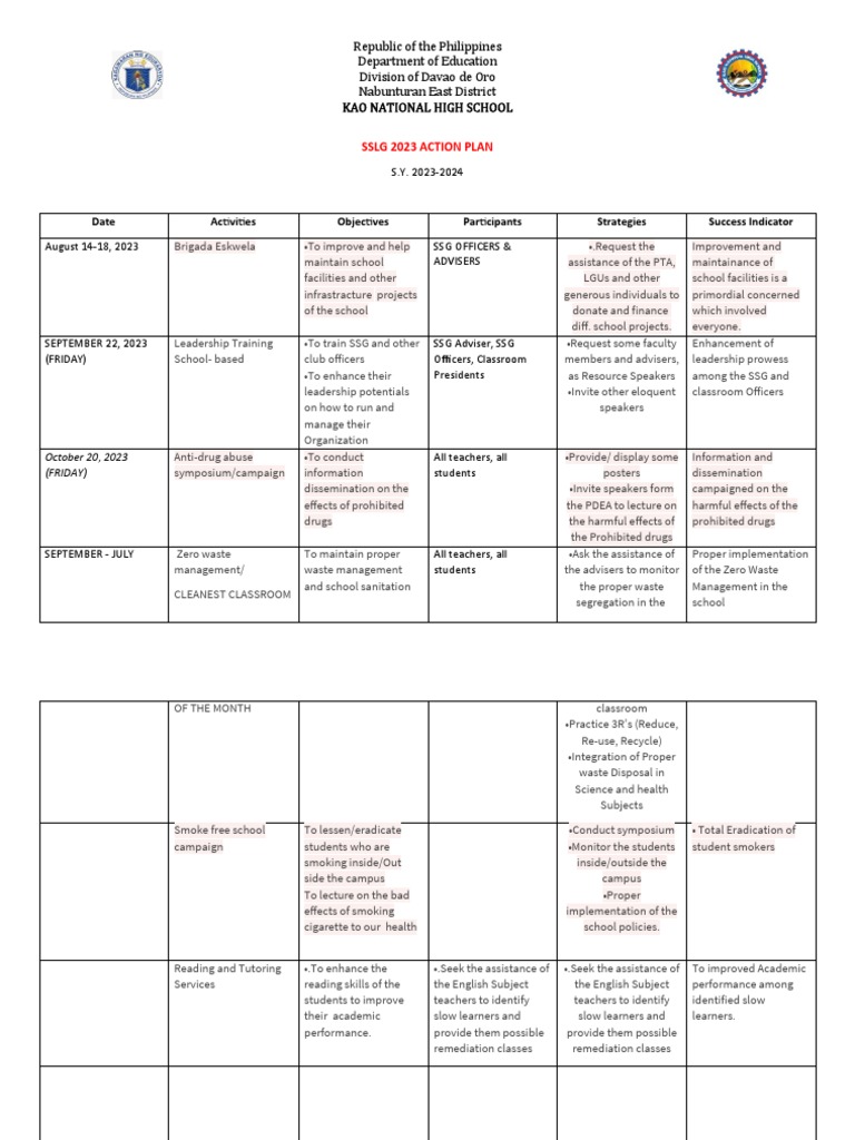 SSG Action Plan | PDF