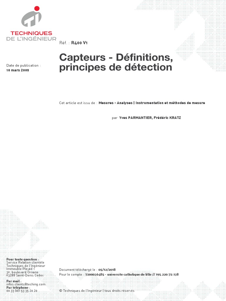 TI-capteurs Définitions | PDF