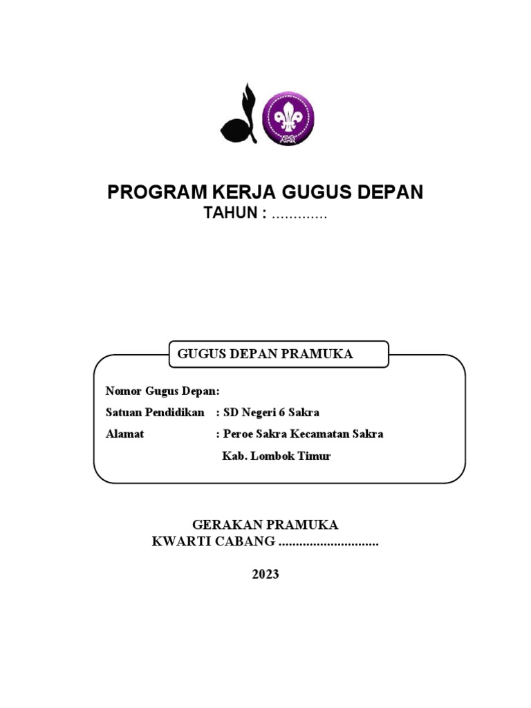 Program Kerja Gugus Depan | PDF