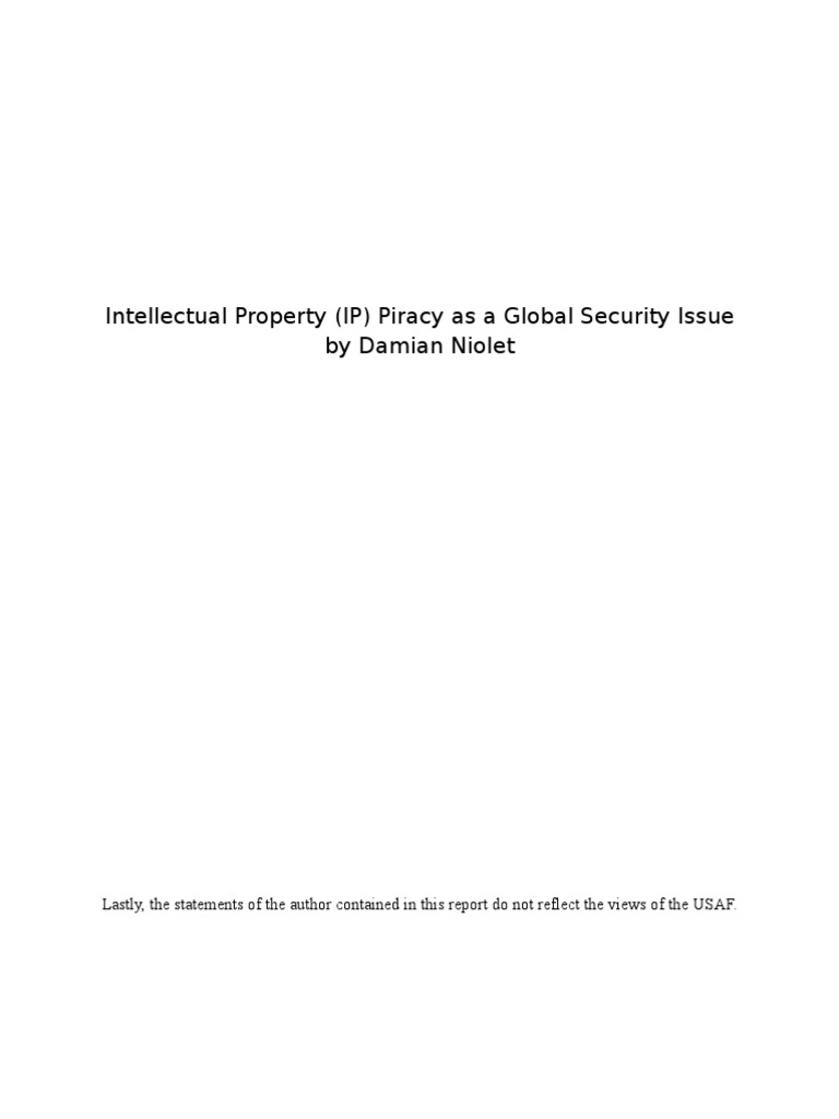 Intellectual Property (IP) Piracy As A Global Security Issue | PDF ...