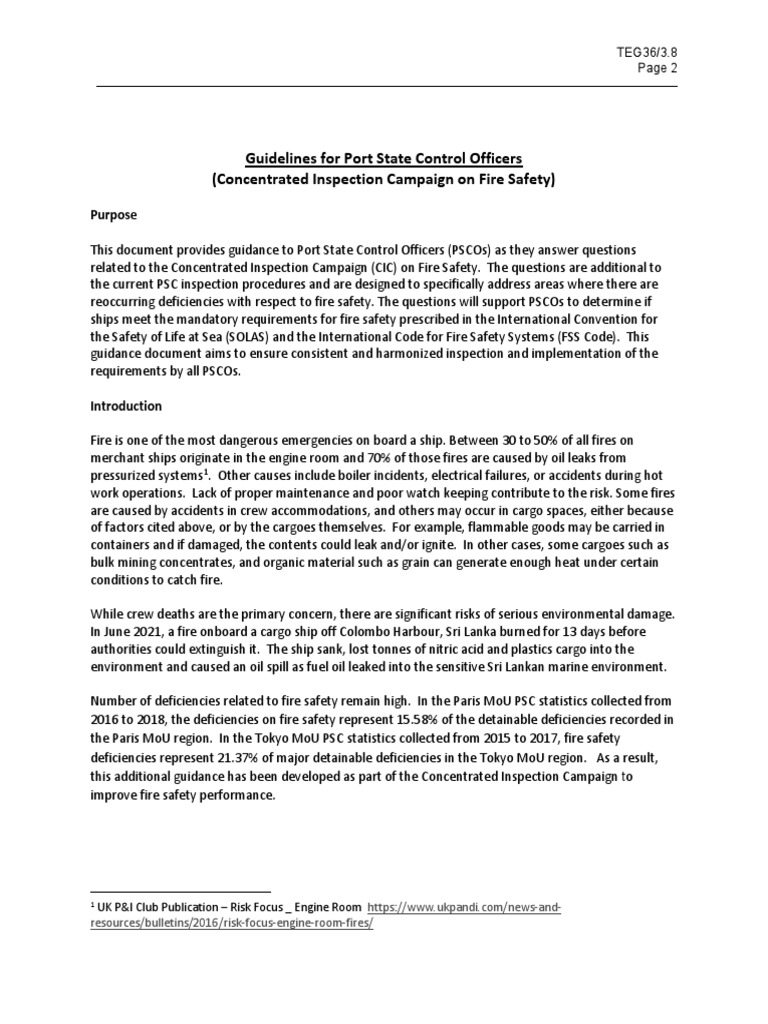 Guidelines For Port State Control Officers | PDF