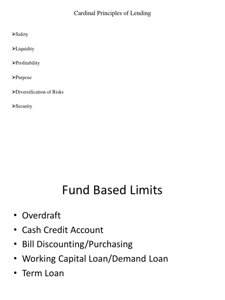 Cardinal Principles of Lending | PDF | Business | Finance & Money ...