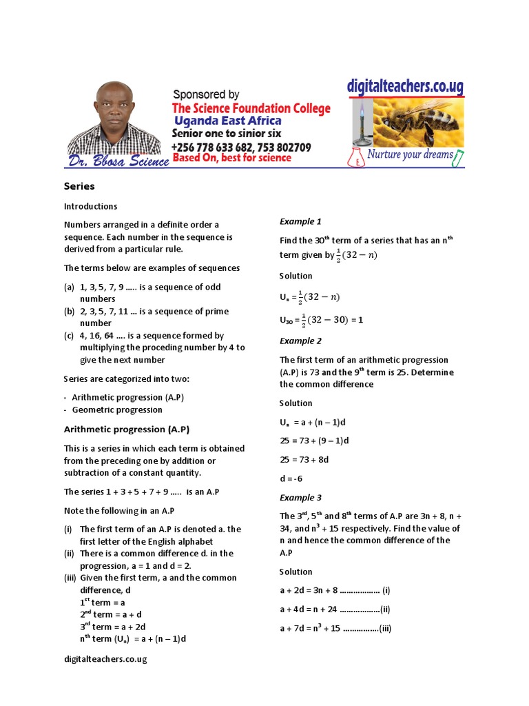 A Level Math Paper 1 Mathematical Series | PDF | Sequence | Mean