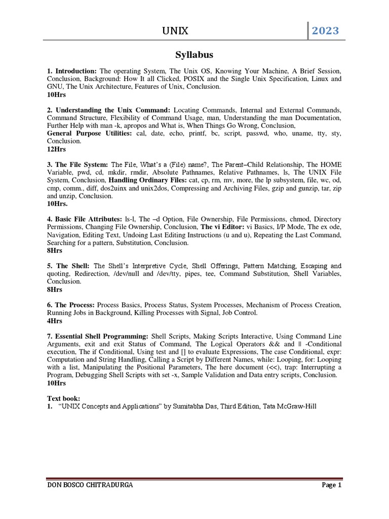 Unix Full Notes-1 | PDF Unix Full Notes-1 | PDF