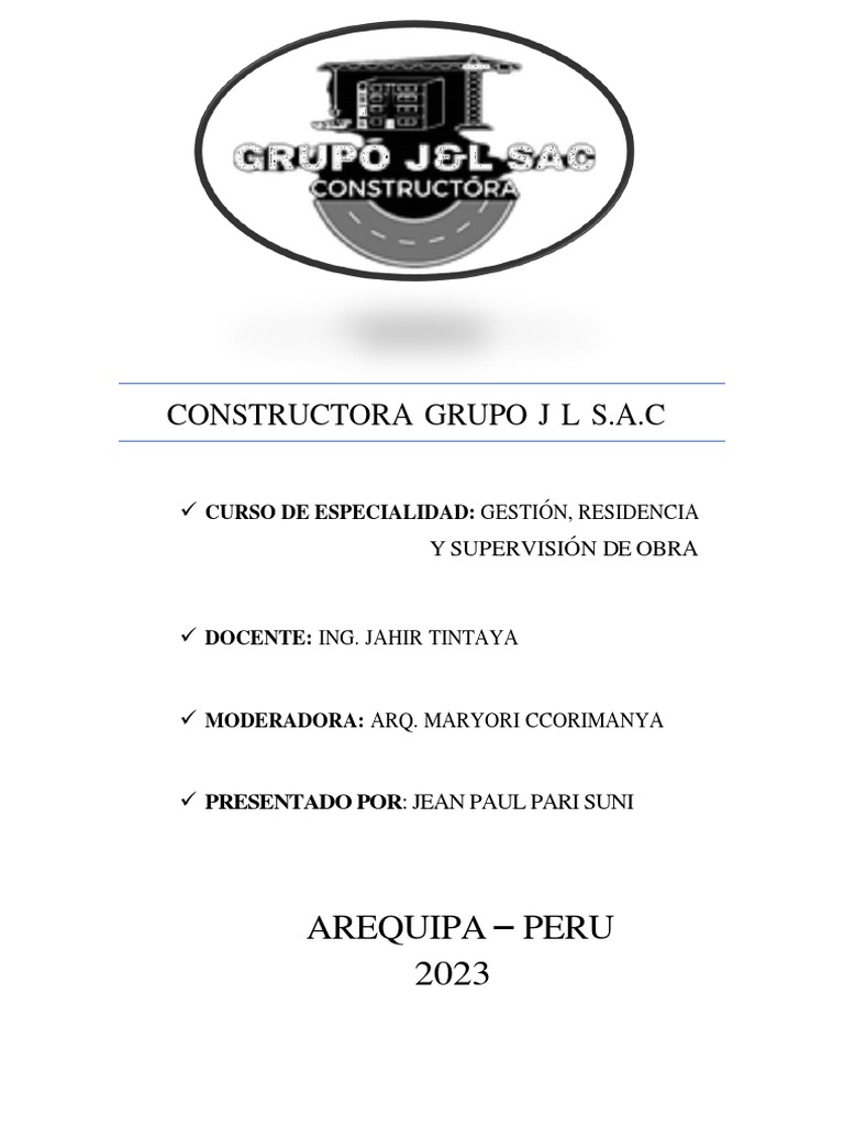 CONSTRUCTORA GRUPO J L S - Jean Paul Pari Suni | PDF | Derecho