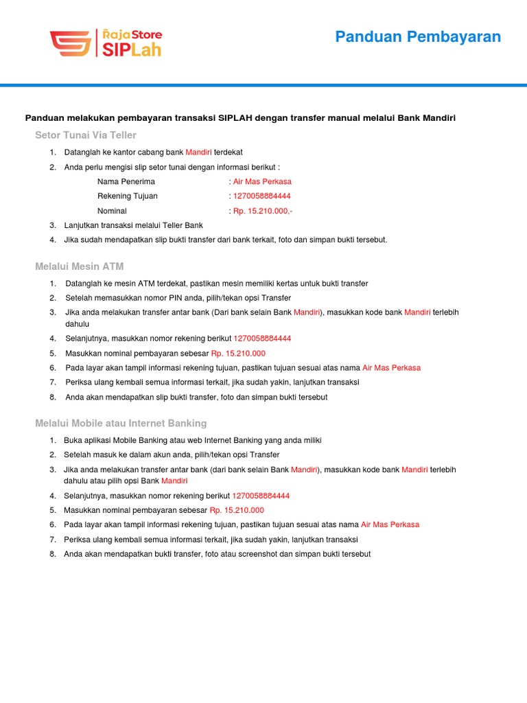 Panduan Pembayaran 1 Cerdas | PDF | Pengelolaan Keuangan & Uang | Hukum