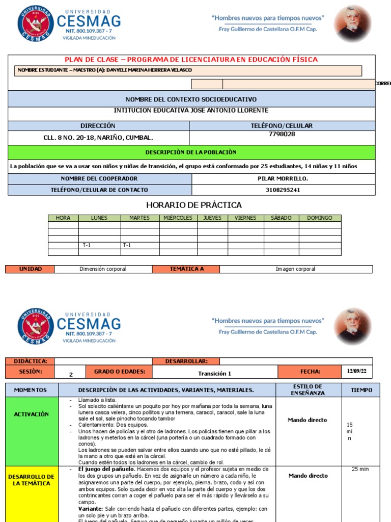 Plan de Clase Grado Transicion | PDF