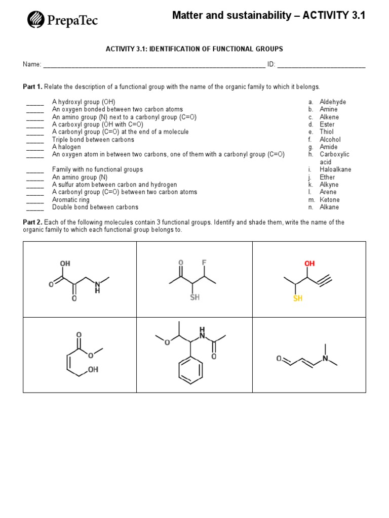 3 1+Functional+Groups | PDF | Science & Mathematics