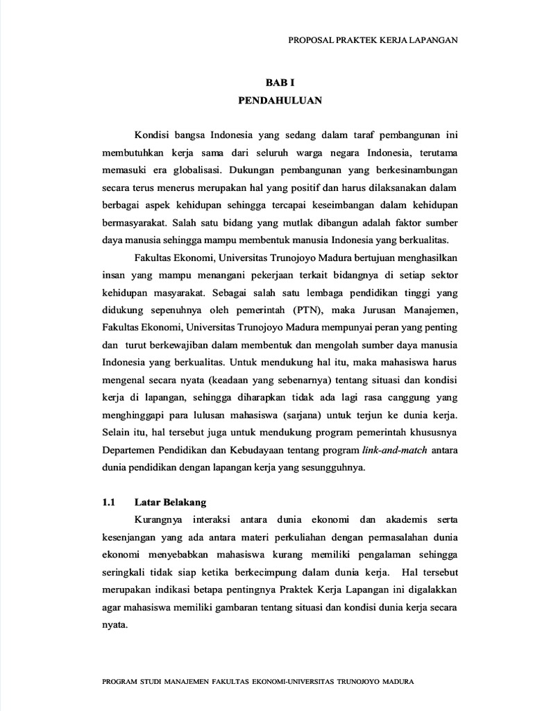PDF Contoh Proposal Magang Mahasiswa - Compress | PDF