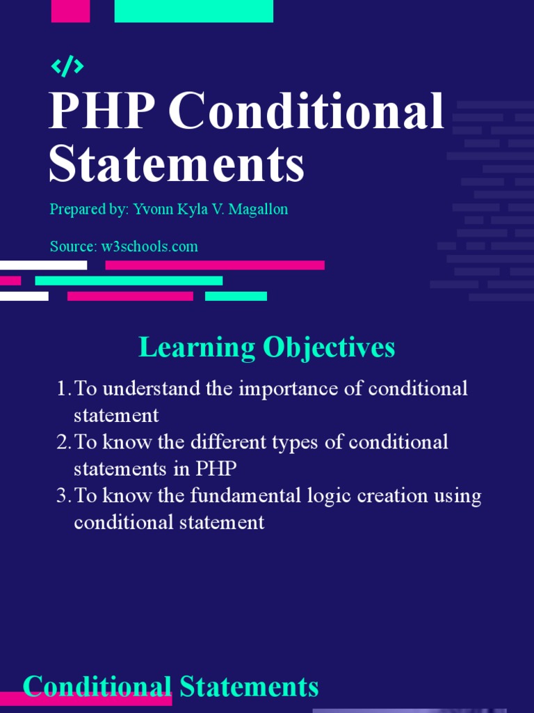 PHP Conditional Statements | PDF PHP Conditional Statements | PDF