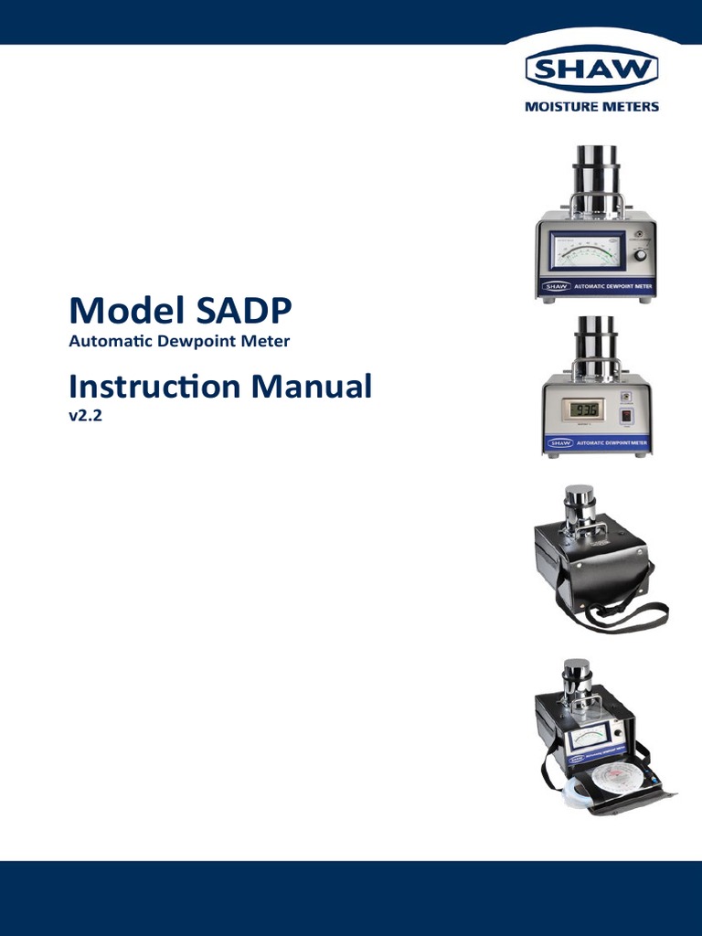 SHAW SADP Dewpoint Meter Instruction Manual | PDF | Gases | Chemistry