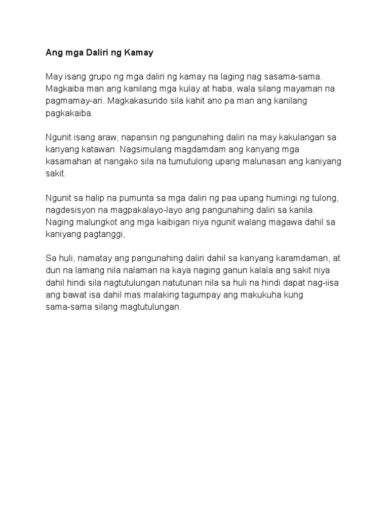 Ang Mga Daliri NG Kamay | PDF