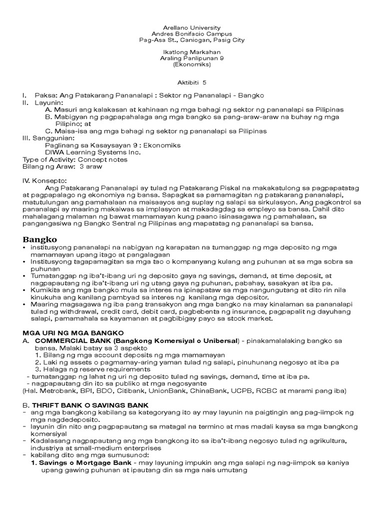 AP 9 ACT 5 3rd Quarter | PDF