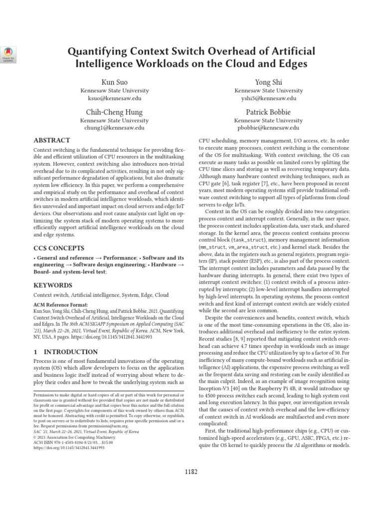 Quantifying Context Switch Overhead of Artificial Intelligence ...