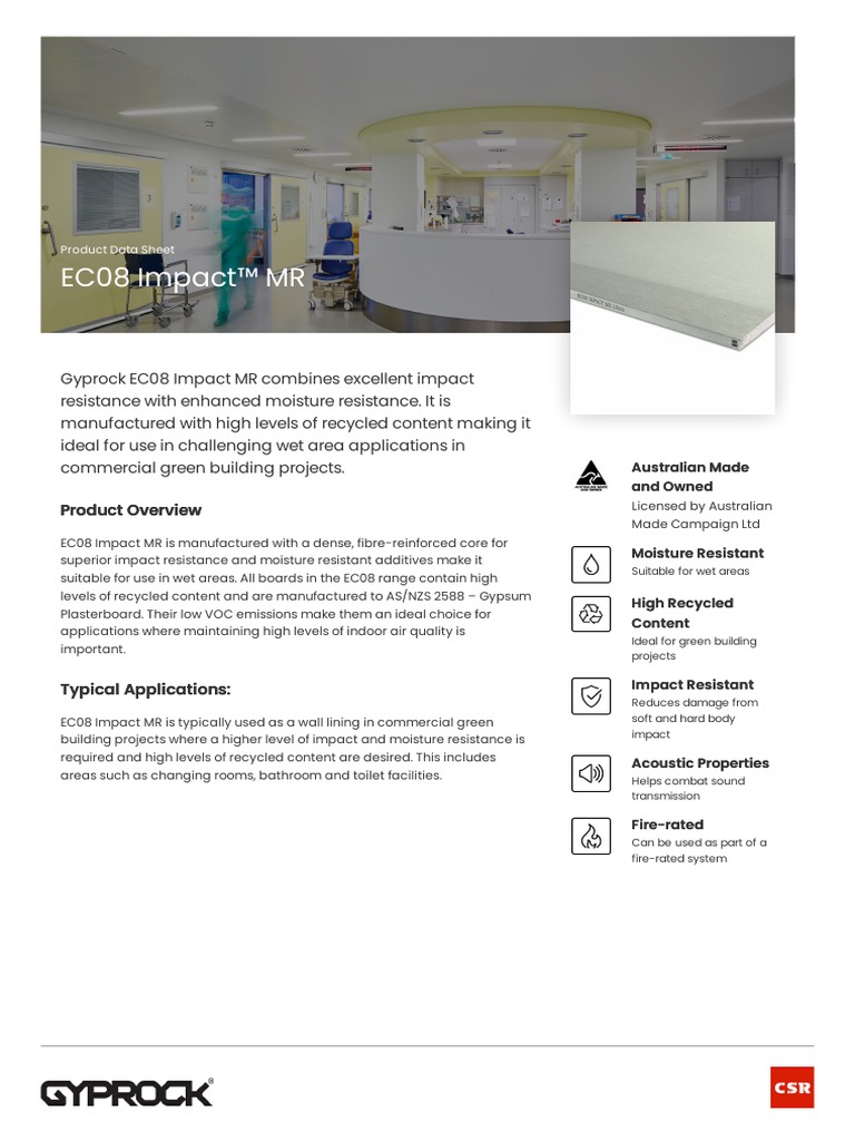 Plasterboard EC08 Impact MR | PDF | Drywall | Green Building