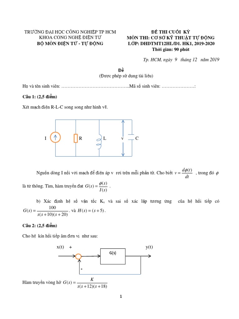 Dethi CK CSKTTD DHDTMT12hl D1 9 12 2019 hk1 2019 2020 De2 | PDF