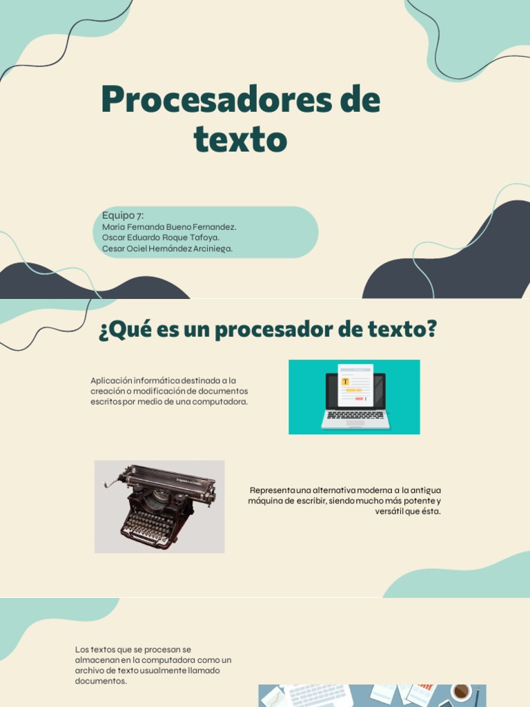 Expo Procesadores de Texto | PDF | Procesador de textos | Máquina de escribir