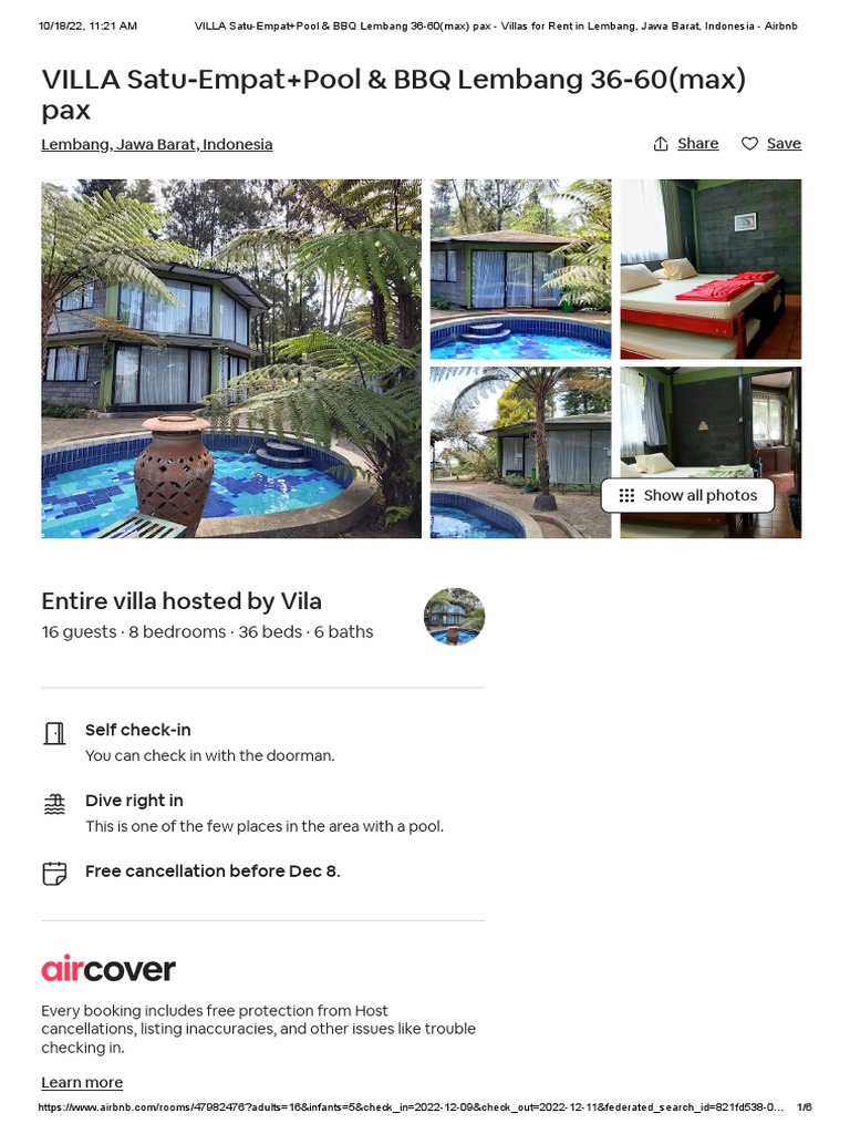 VILLA Satu-Empat+Pool & BBQ Lembang 36-60 (Max) Pax - Villas For Rent in Lembang, Jawa Barat ...