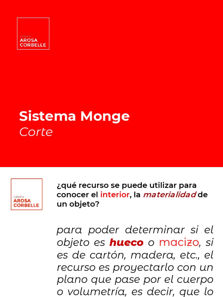 Dibujo - Catedra Arosa Corbelle - Sistema Monge - Corte | PDF | Geometría