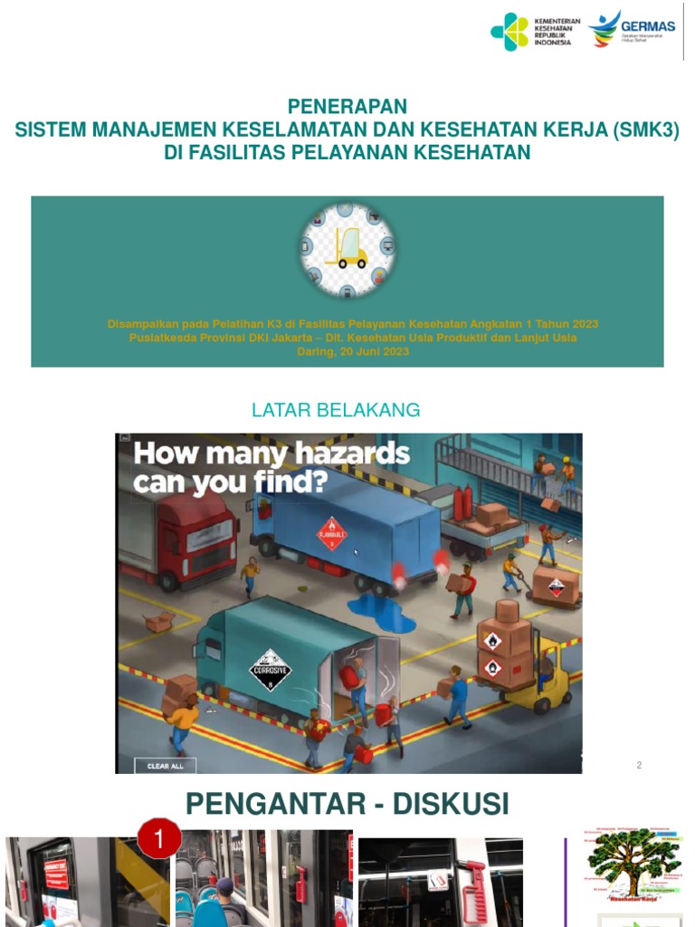 Kirim 20 Juni 2021 - Penerapan Sistem Manajemen K3 Di Fasyankes - Pelatihan DKI | PDF