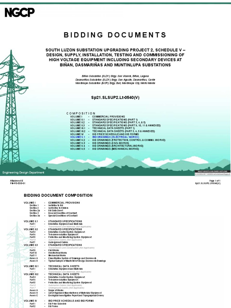 South Luzon Substation Bidding Docs | PDF | Electrical Substation ...
