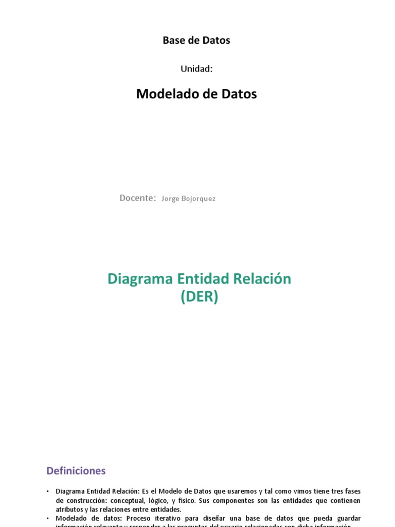 U3_Modelado de Datos | PDF | Bases de datos | Modelo relacional