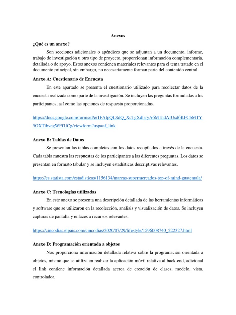 Guía de Anexos para Investigadores | PDF | Informática