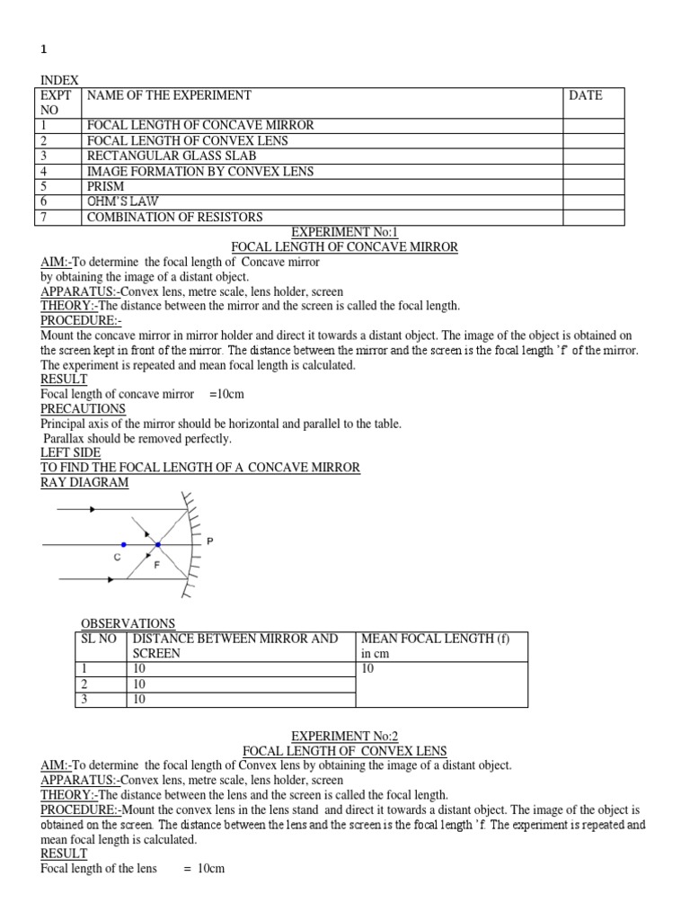 Physics Practicals Class X | PDF | Series And Parallel Circuits | Resistor