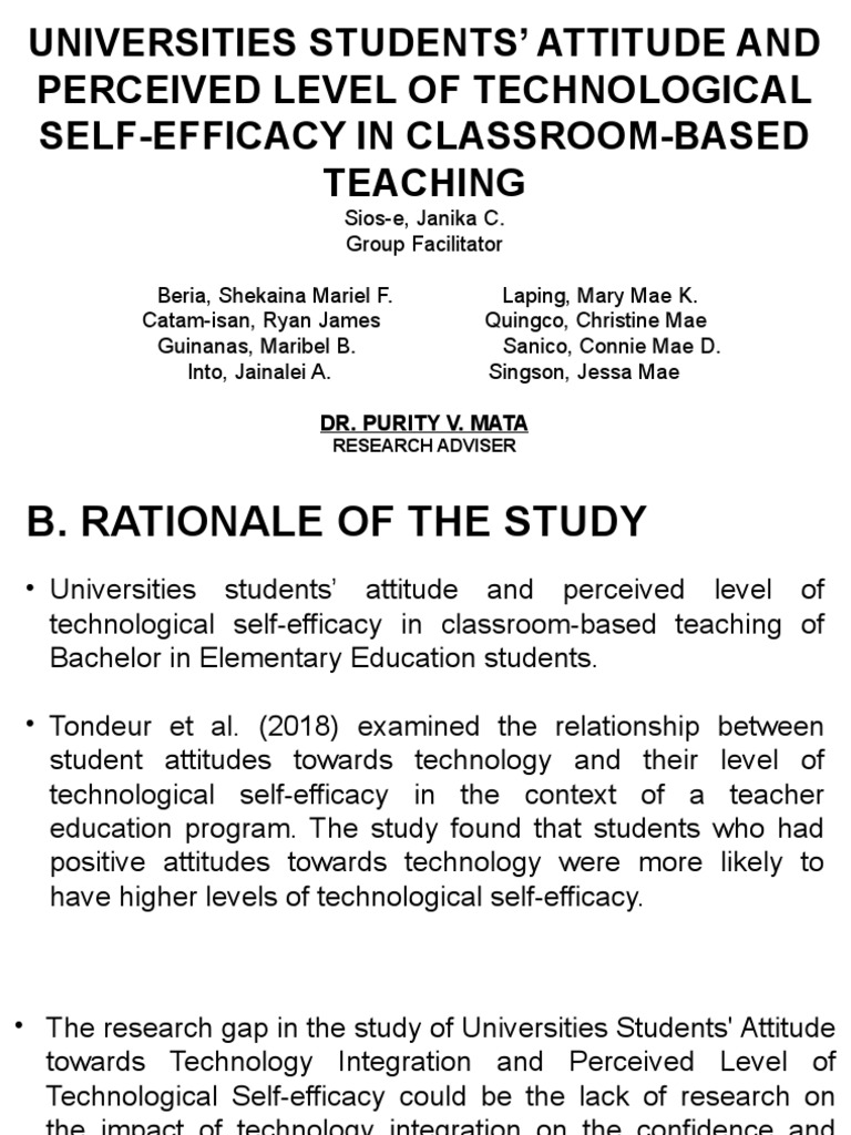 BEED 3C Group3 PPT For Oral Defense | PDF | Self Efficacy | Attitude (Psychology)
