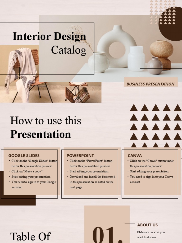 Beige and Brown Modern Interior Design Catalogue Presentation | PDF | Microsoft Power Point ...