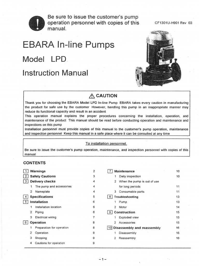 INSTRUCTION MANUAL〈circ.pump〉 | PDF